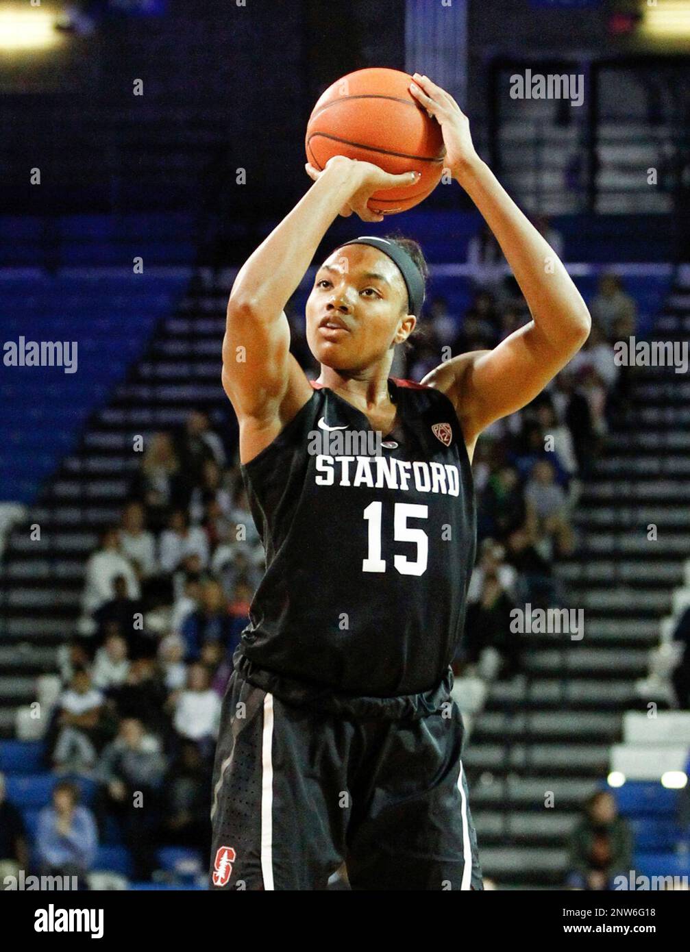 Dec 21, 2018: Stanford Cardinal forward Maya Dodson (15) shoots a foul ...