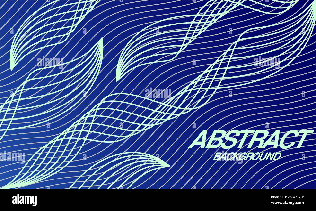 Vector abstract background with wave of flowing particles over dark, smooth curve shape lines ...