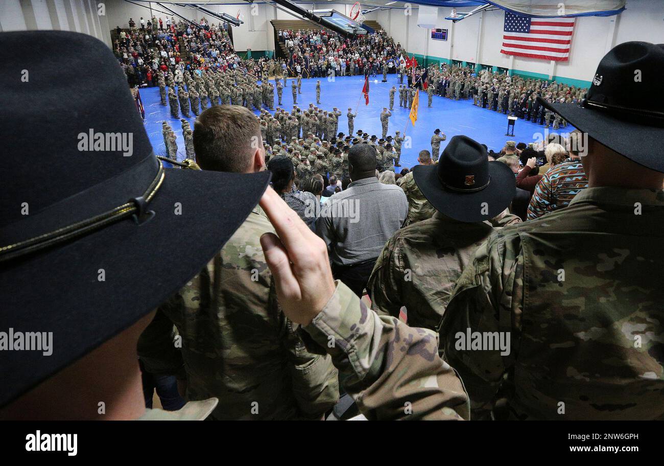 Audience members join the Georgia National Guard's 48th Brigade Combat ...