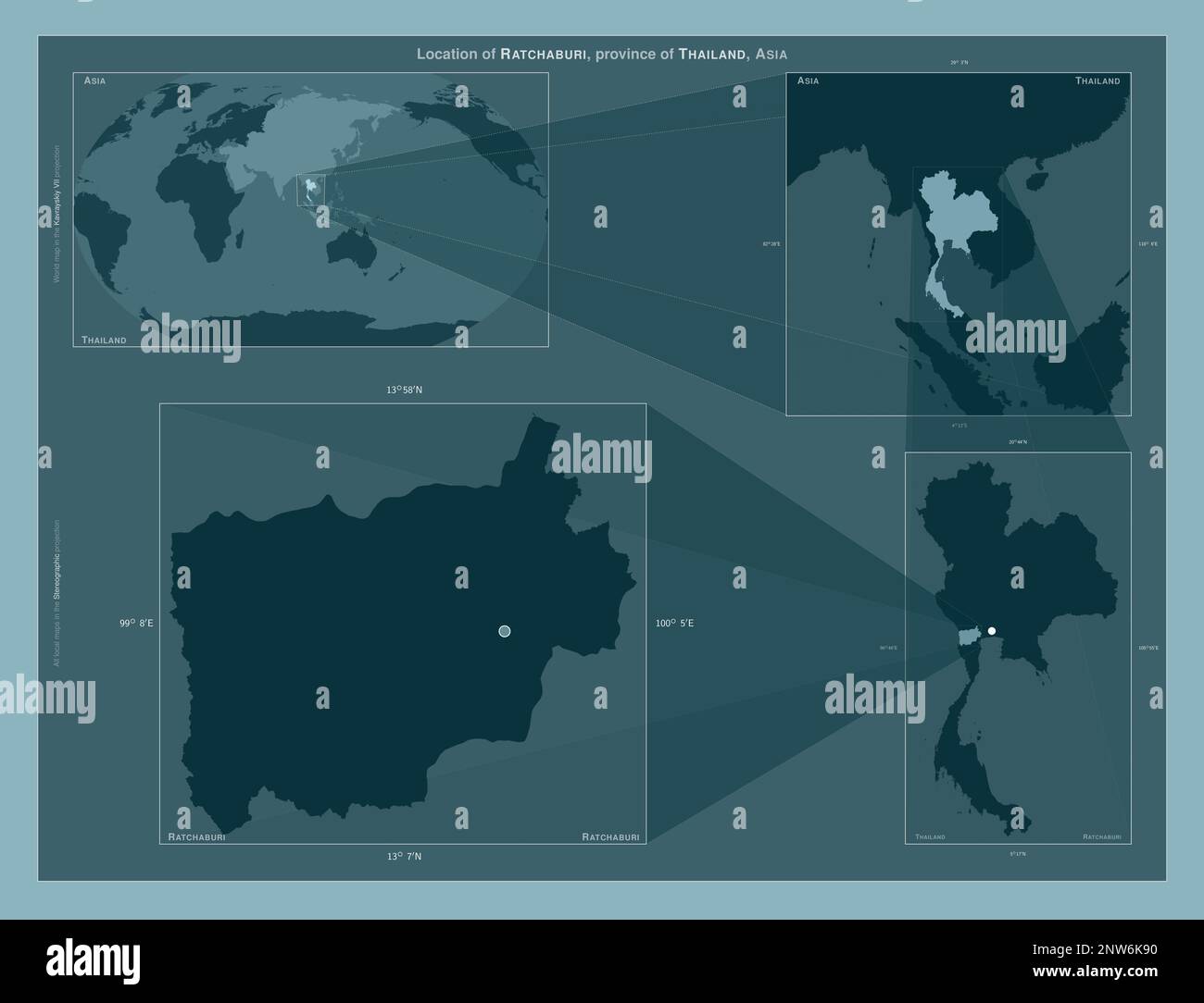 Ratchaburi, province of Thailand. Diagram showing the location of the ...
