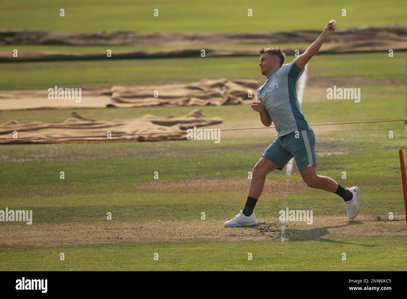 England fast bowler Samuel Matthew Curran during practice at Sher-e ...