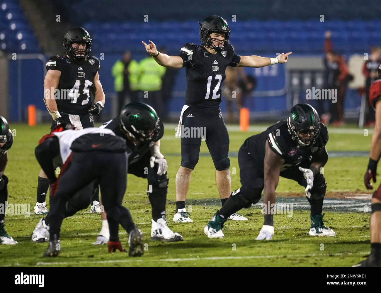 Ohio Bobcats quarterback Nathan Rourke (12) during the DXL Frisco Bowl ...
