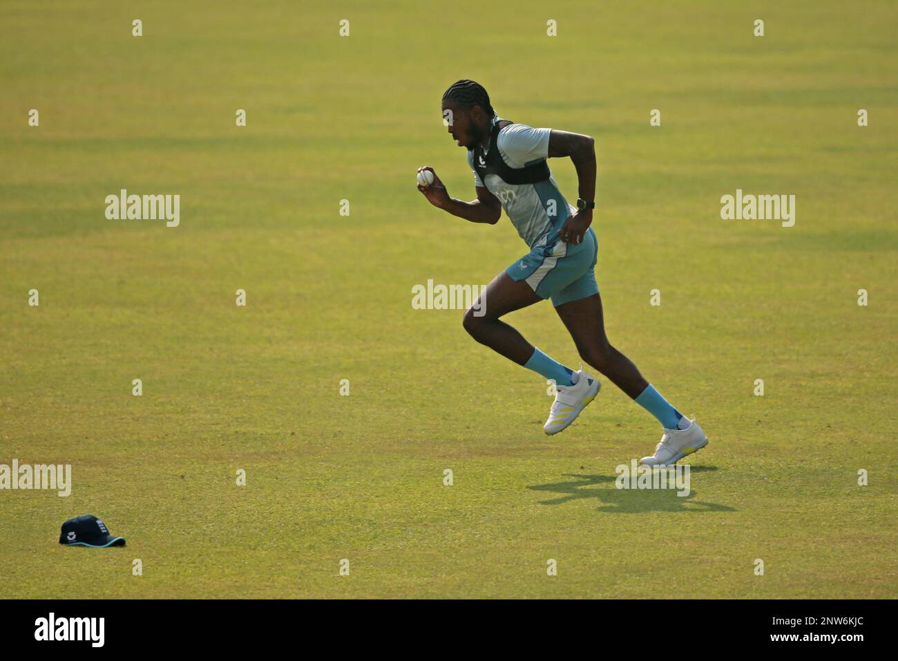 England fast bowler Jofra Chioke Archer during the practice at Sher-e ...