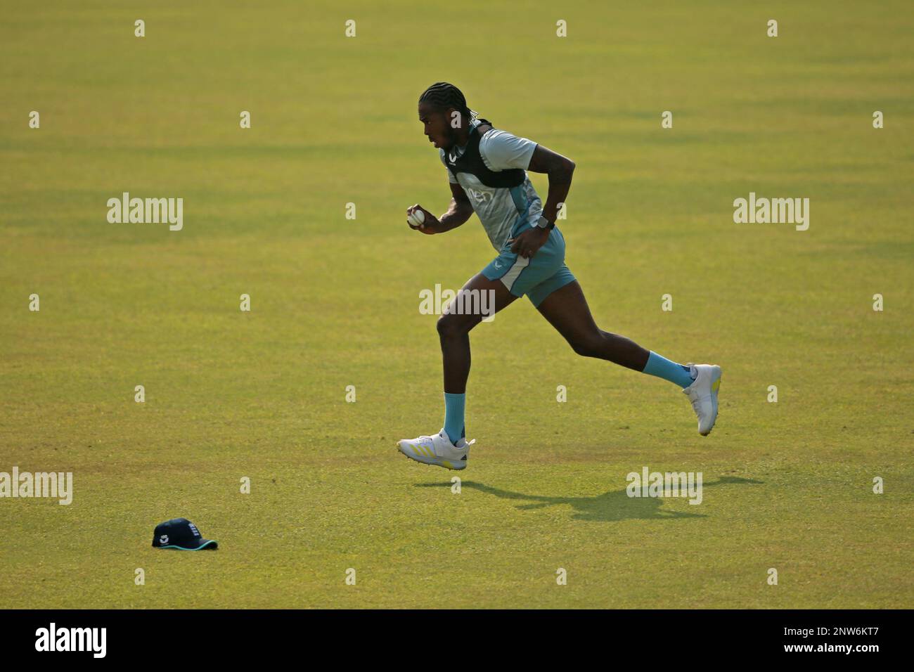 England fast bowler Jofra Chioke Archer during the practice at Sher-e ...