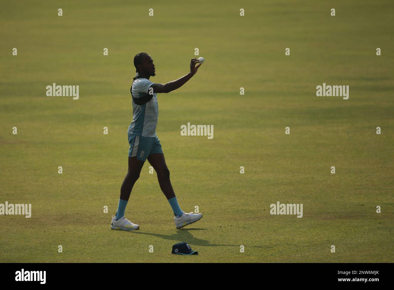 England fast bowler Jofra Chioke Archer during the practice at Sher-e ...