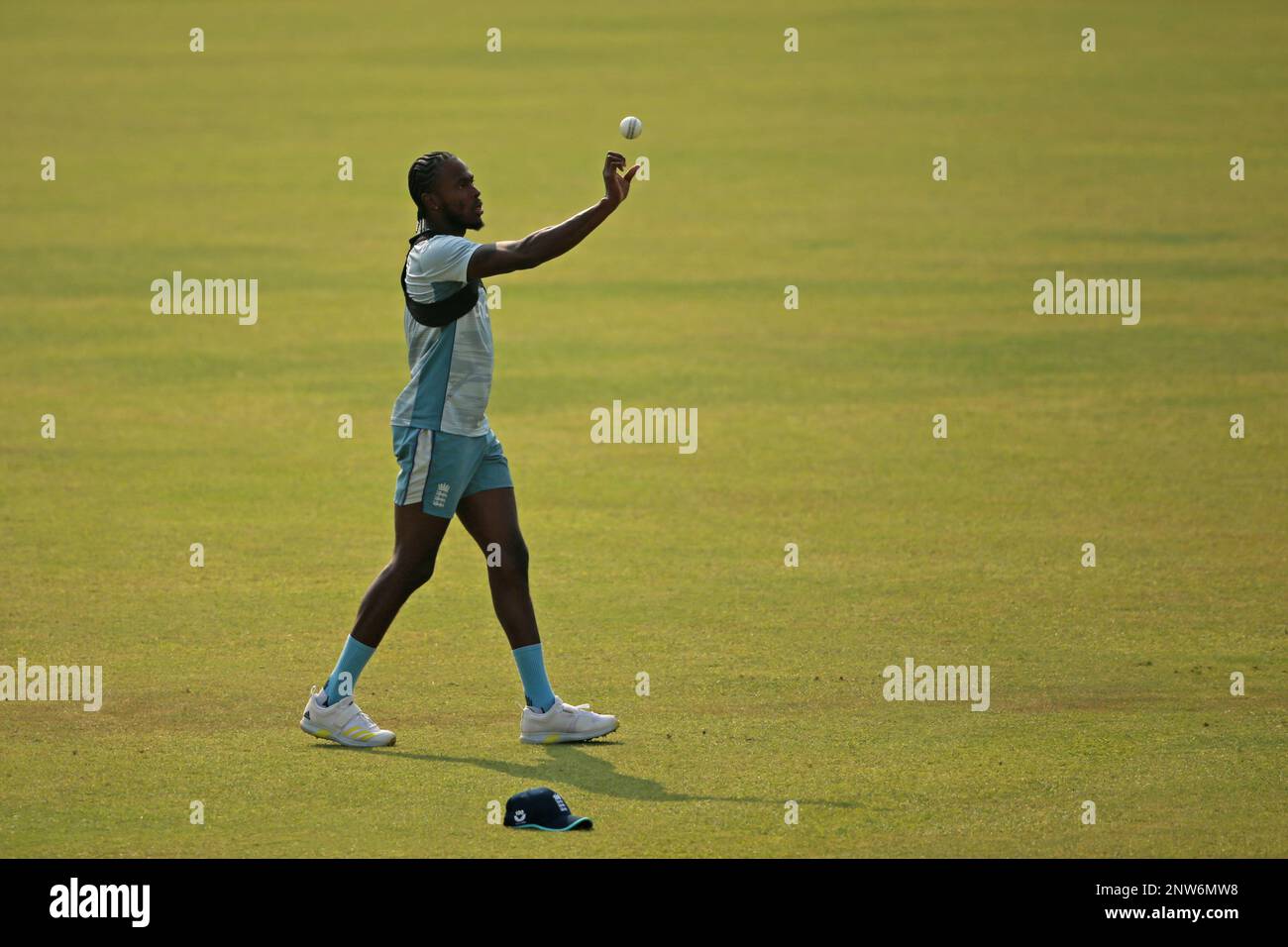 England fast bowler Jofra Chioke Archer during the practice at Sher-e ...