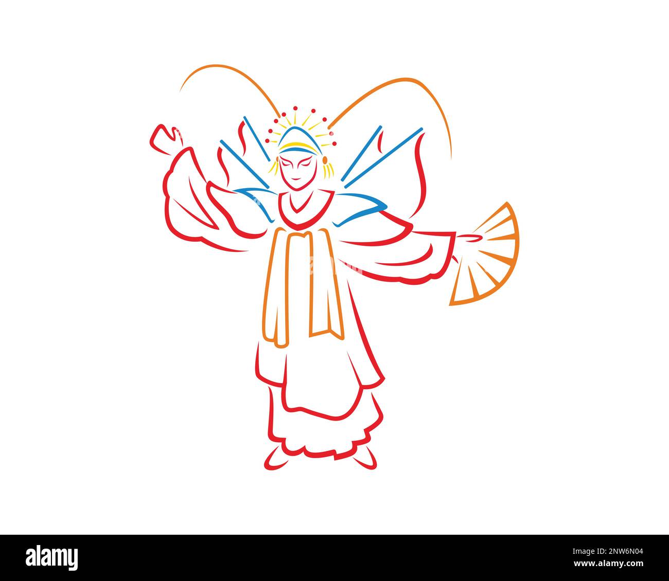 Chinese Opera Singer Illustration with Silhouette Style Stock Vector ...