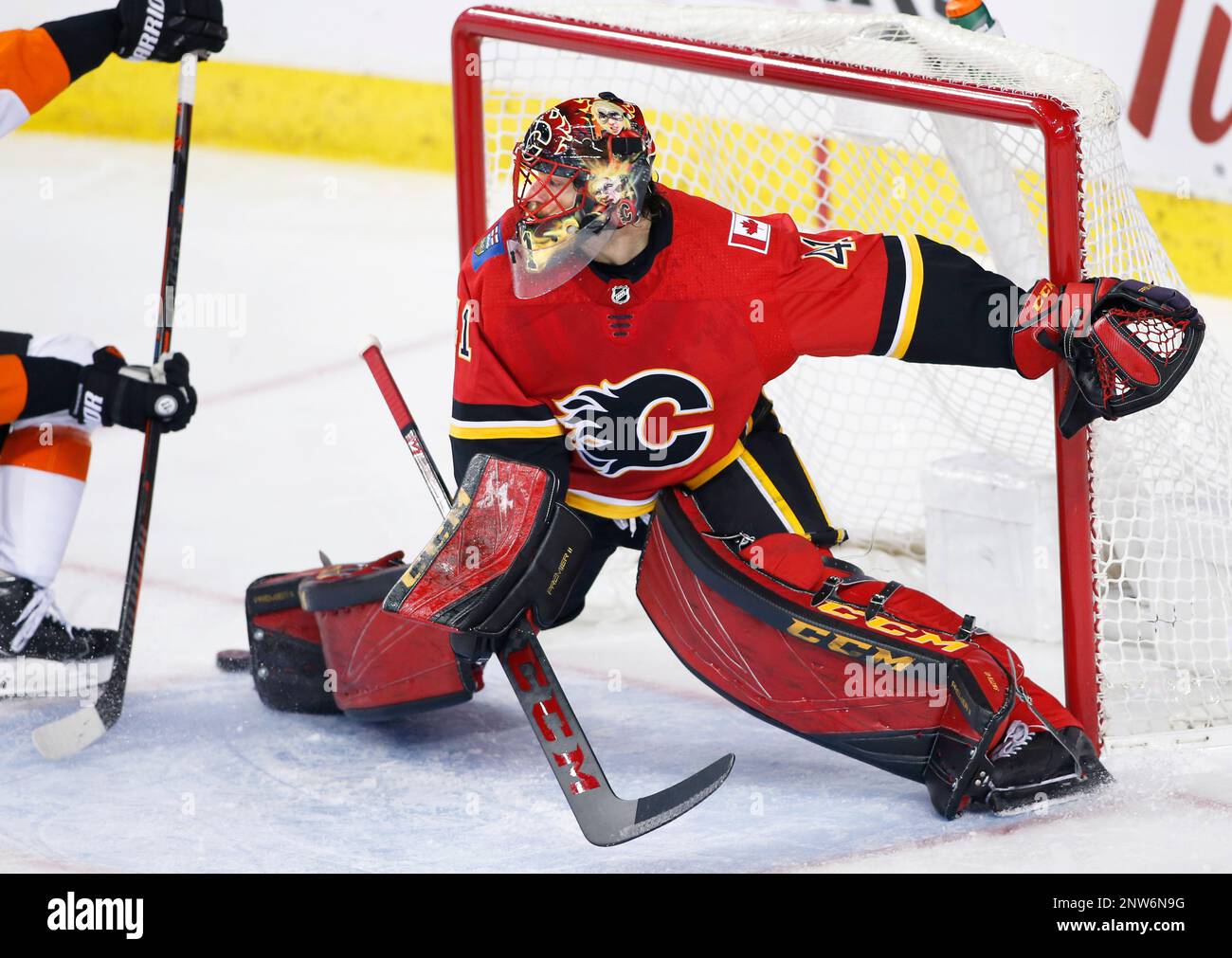 NHL player profile photo on Calgary Flames goalie Mike Smith during a ...