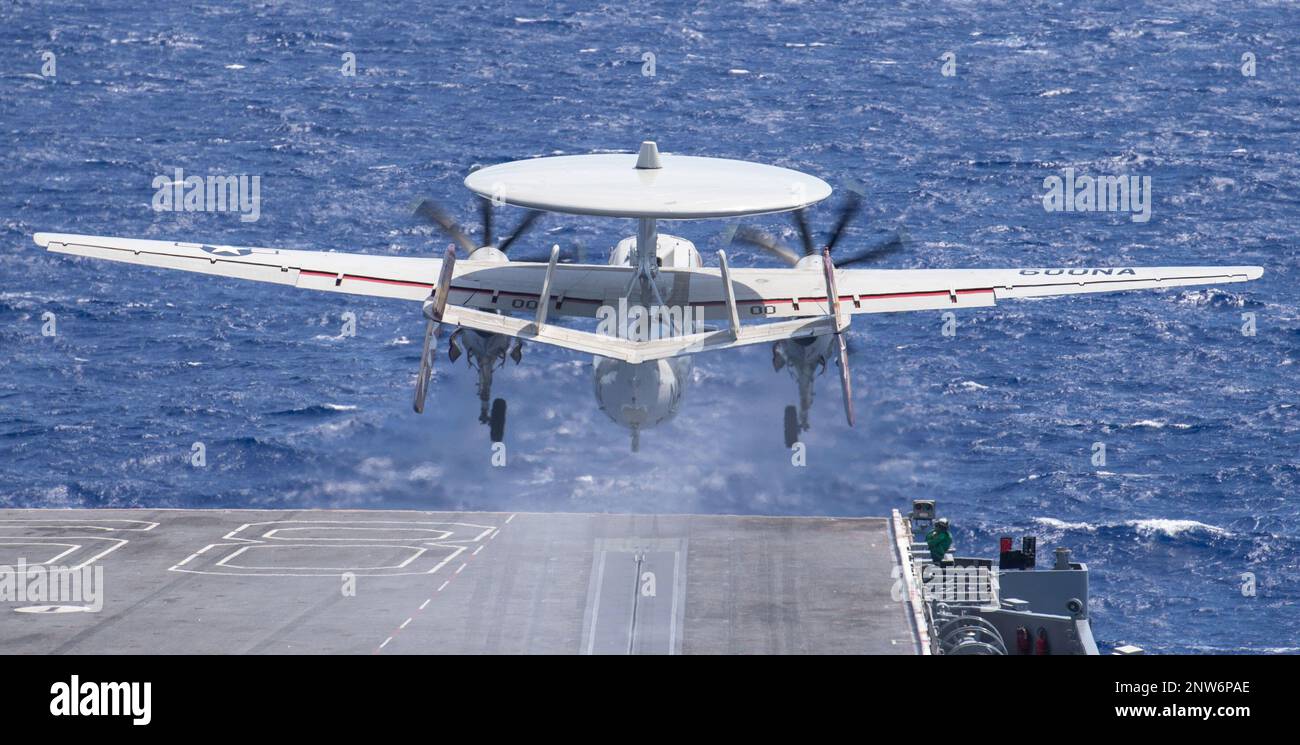 230222-N-DU622-1183 PHILIPPINE SEA (Feb. 22, 2023) An E-2C Hawkeye from ...