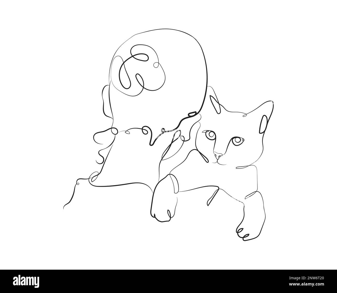 Cat paw holding head Stock Vector Images - Alamy