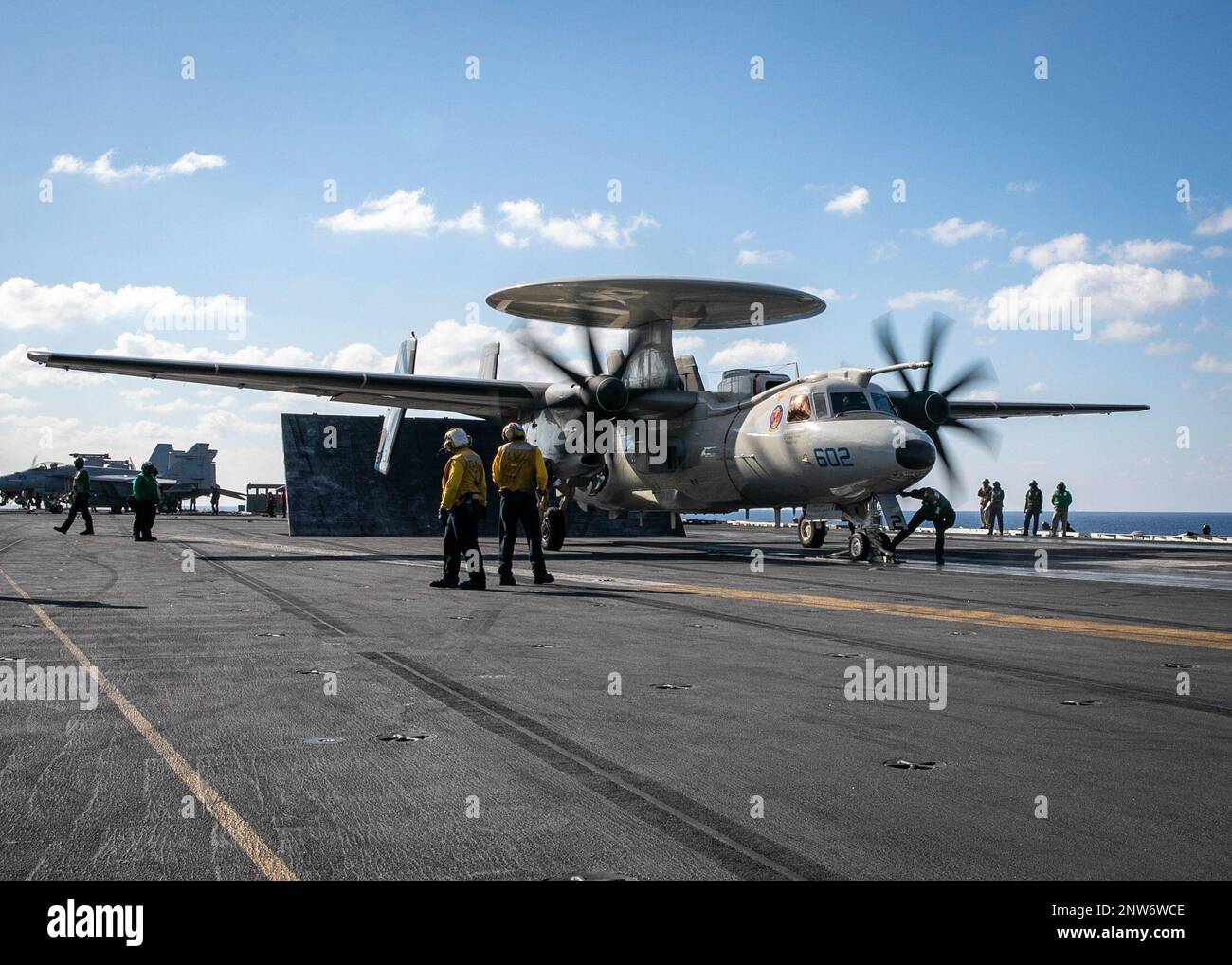 230125-N-EL850-1034 MEDITERRANEAN SEA (Jan. 25, 2023) An E2-D Hawkeye ...