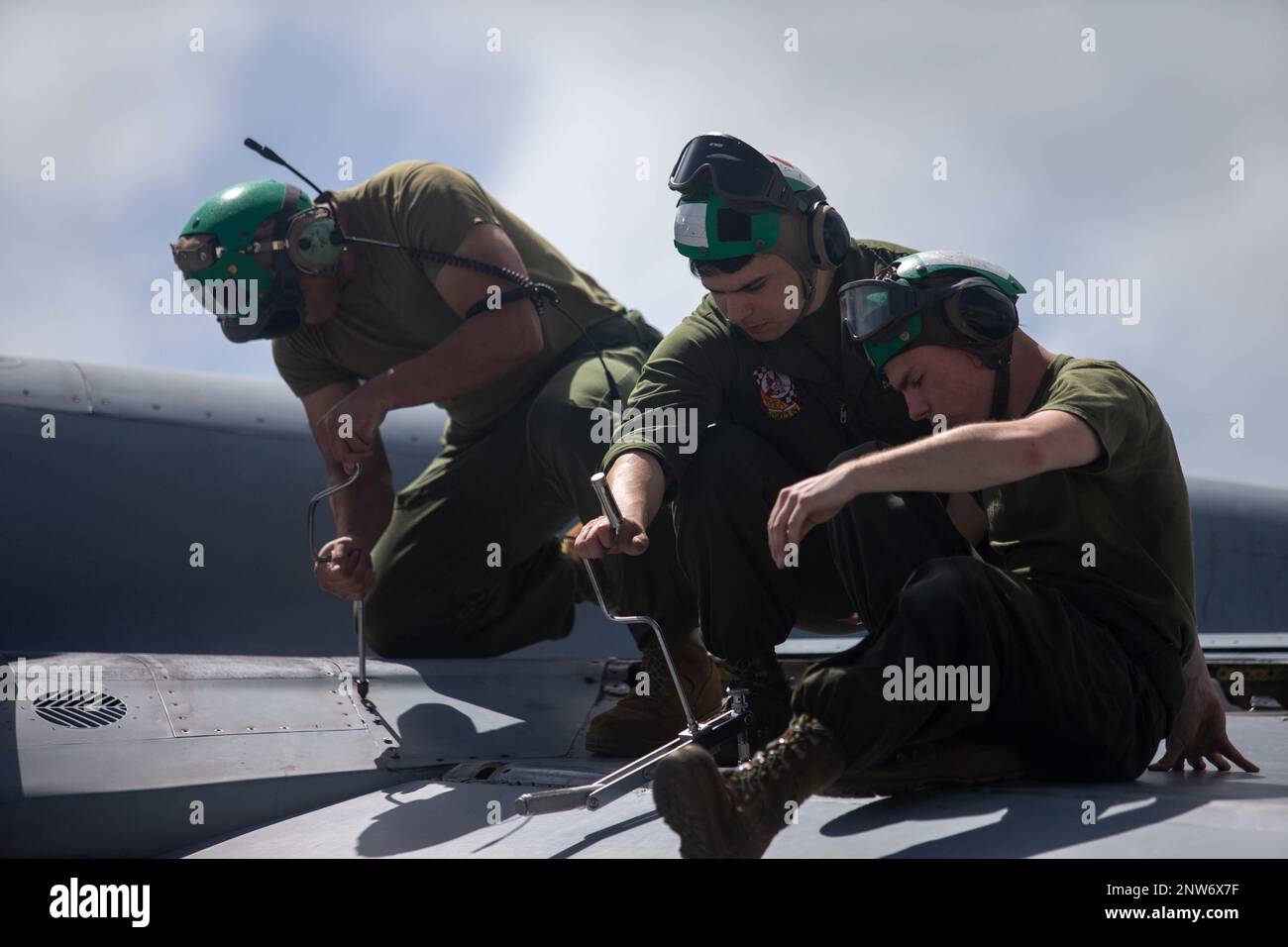 U.S. Marines with Marine Fighter Attack Squadron (VMFA) 312 conduct ...