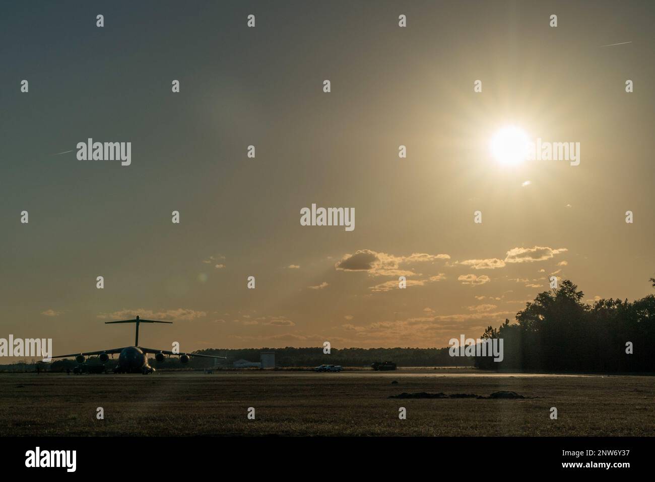 A 437th Airlift Wing C-17 Globemaster III rests on the flightline after ...