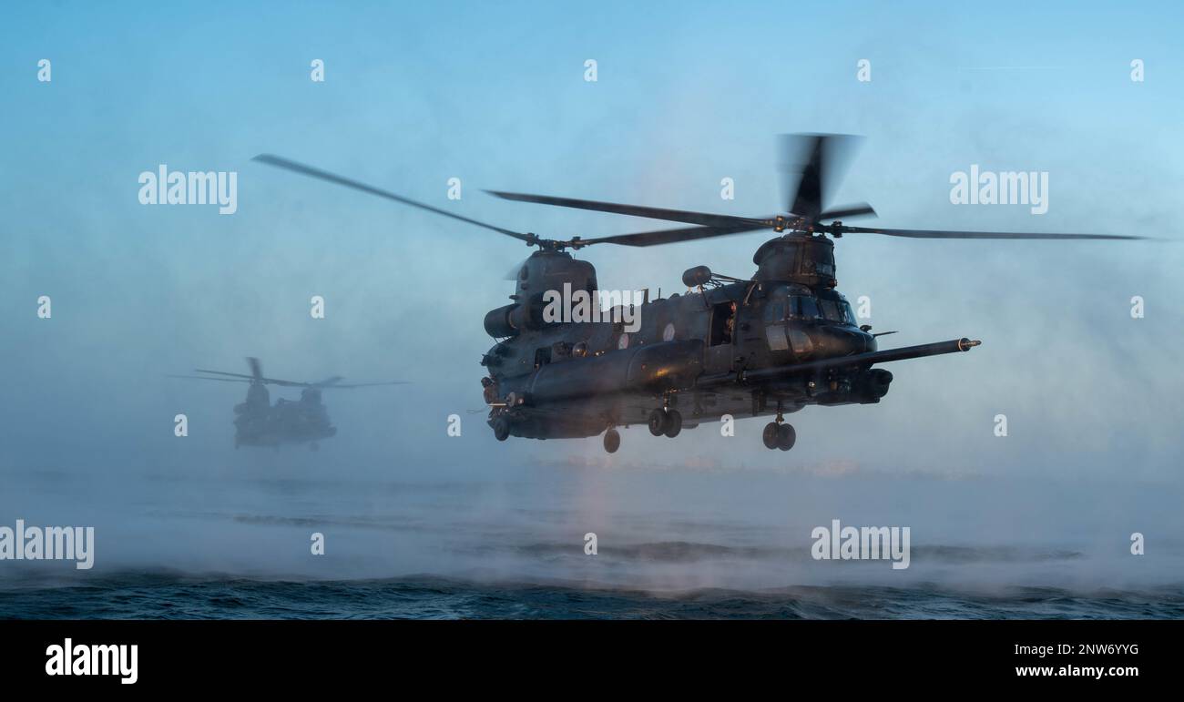 Two 160th Special Operations Aviation Regiment MH-47G Chinook ...