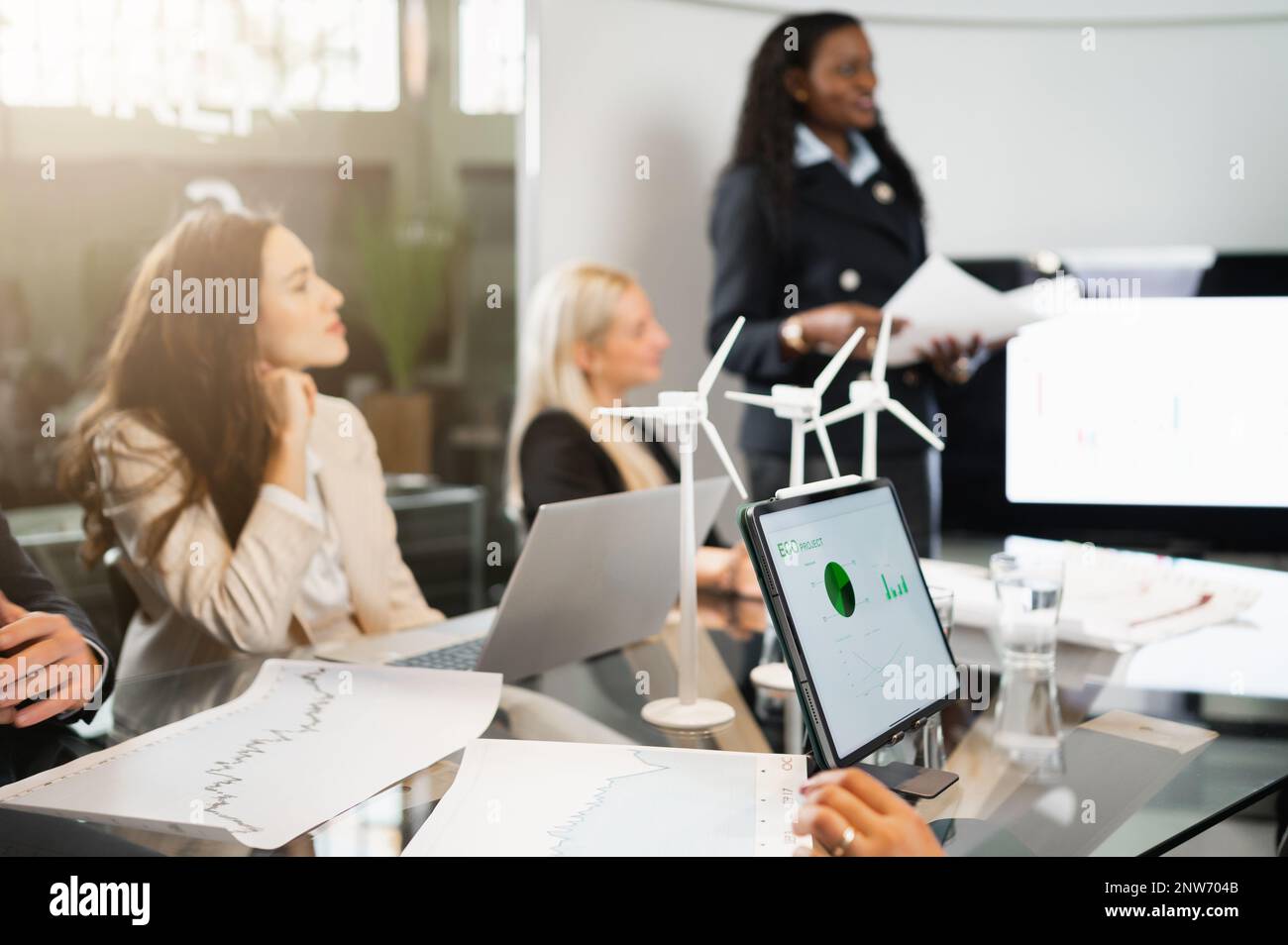 Diverse ethnicity Teamwork during a meeting talking about ...