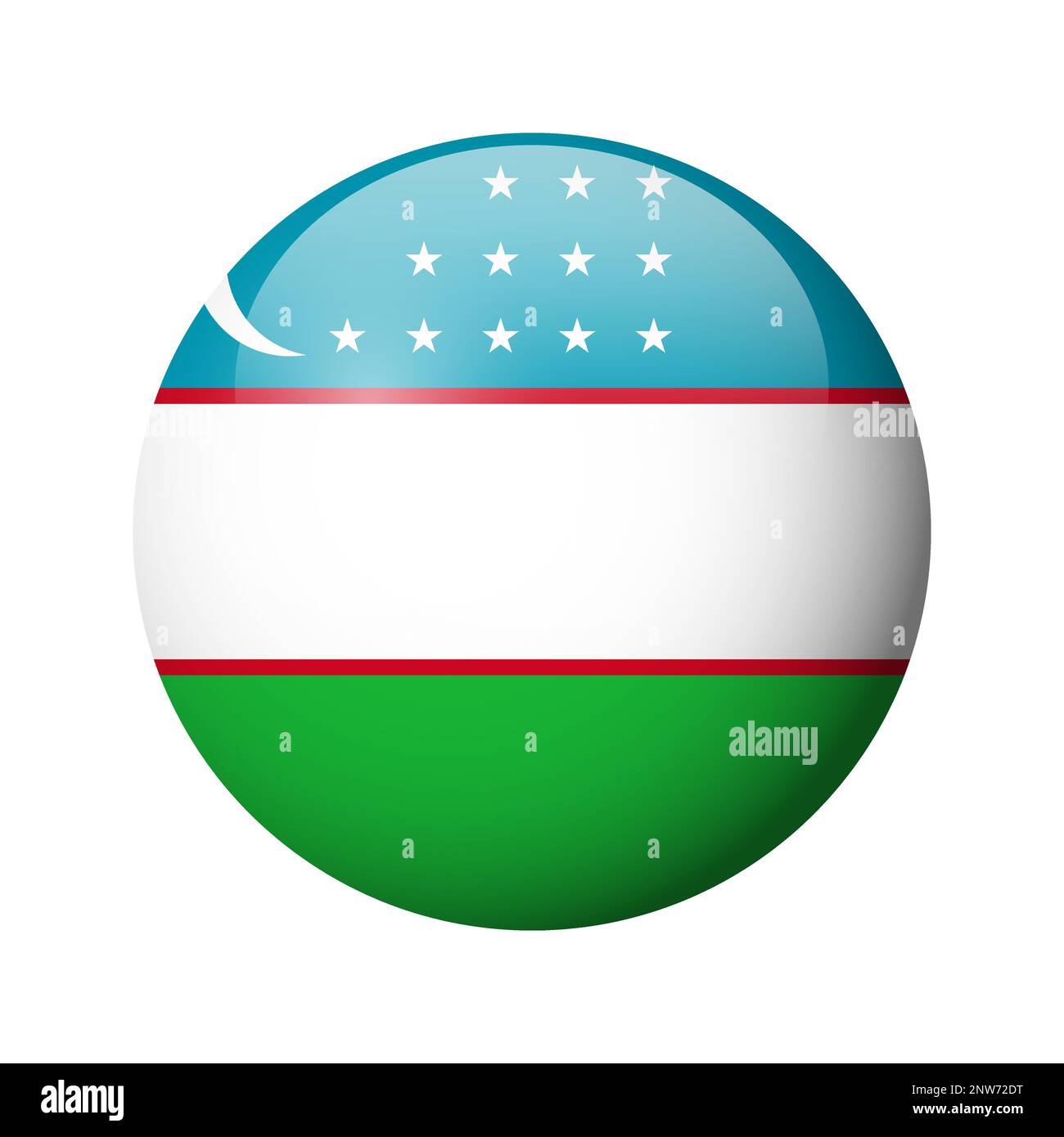 Uzbekistan flag - glossy circle badge. Vector icon Stock Vector Image & Art - Alamy