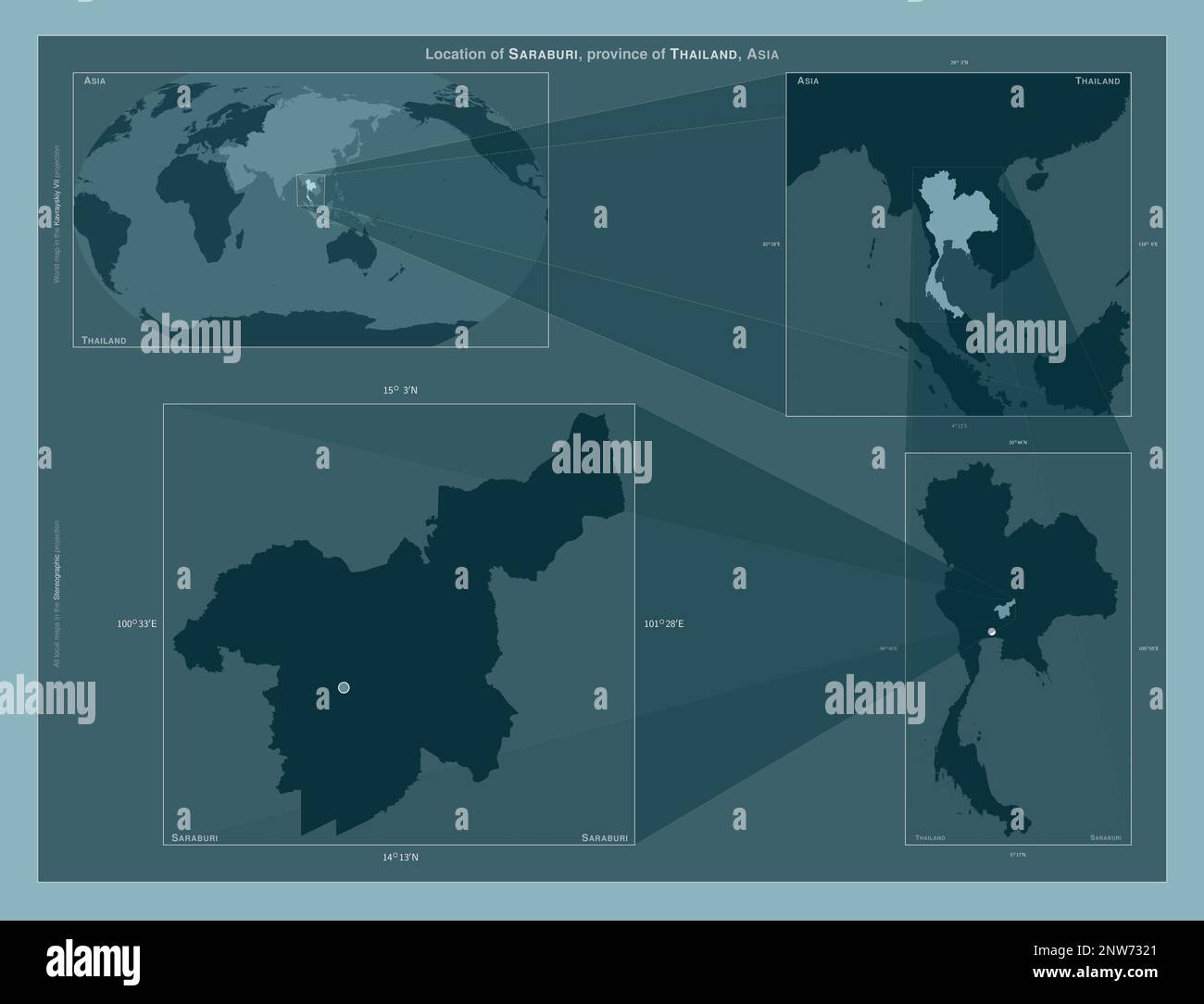 Saraburi, province of Thailand. Diagram showing the location of the ...