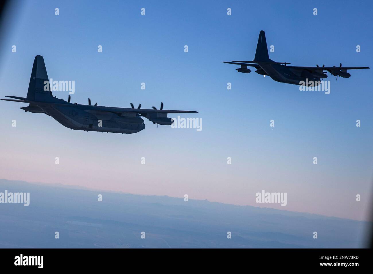 U.S. Marine Corps KC-130J Super Hercules aircraft with Marine Aerial ...