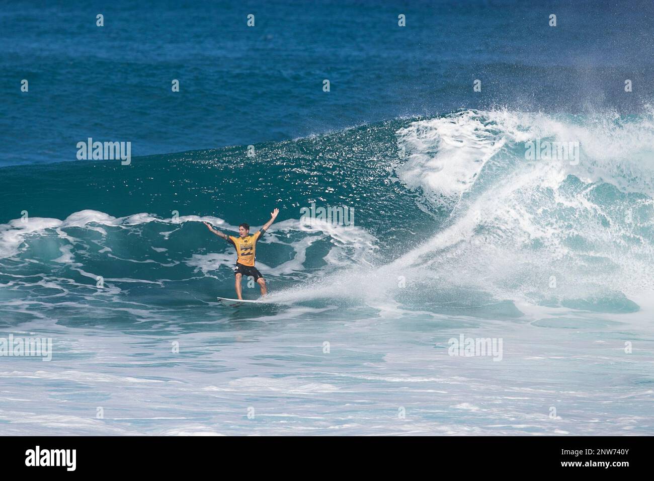 December 17, 2018 - Gabriel Medina comes out of a barrel during the ...