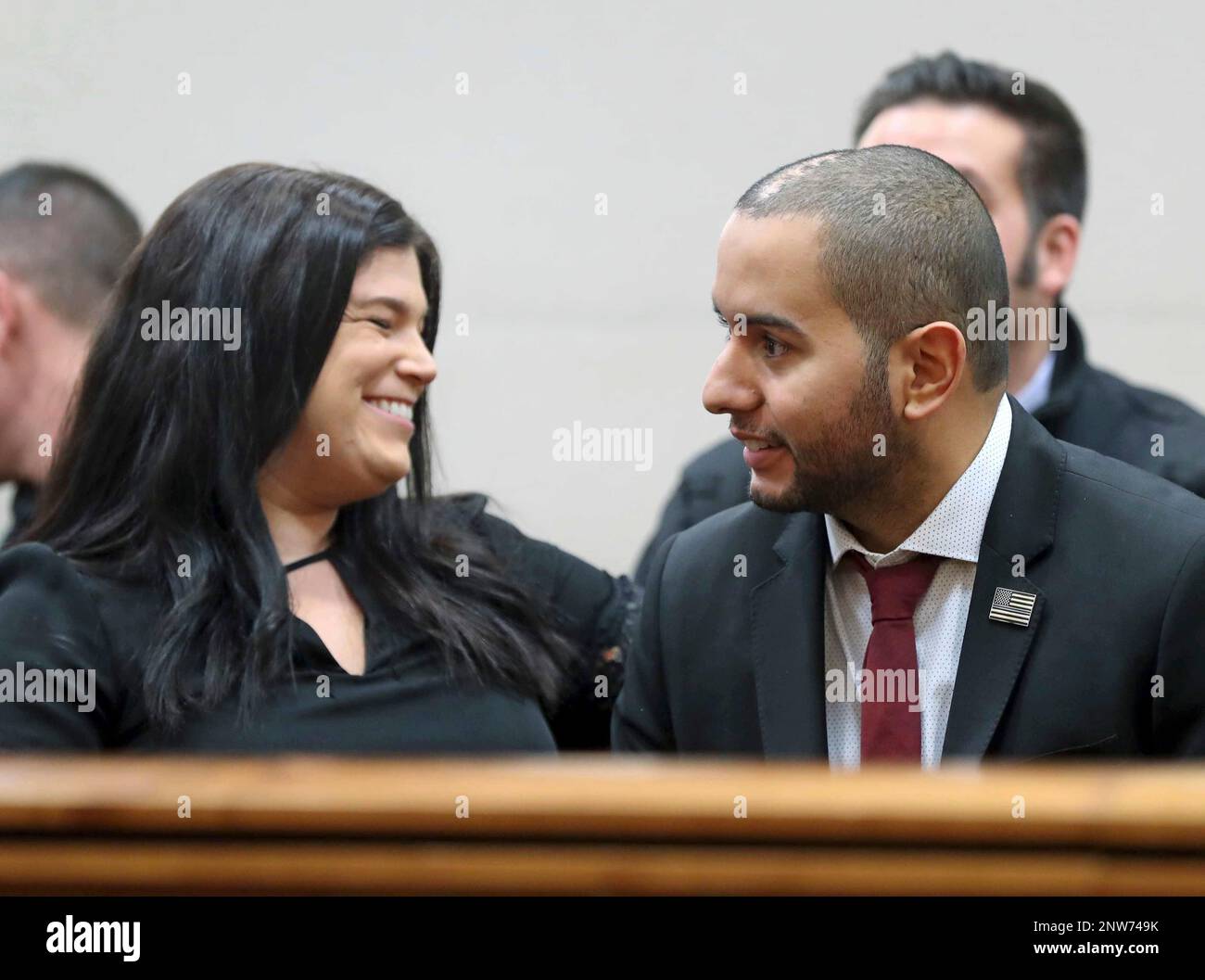 Laura and Josh Vadell smile in court before the sentencing of Martell ...