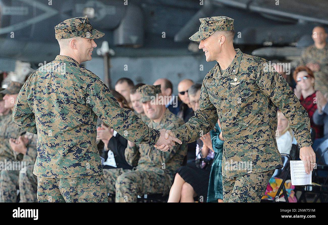 U.S. Marine Corps Lt. Col. Michael McKenney (left) and Lt. Col. Robb ...