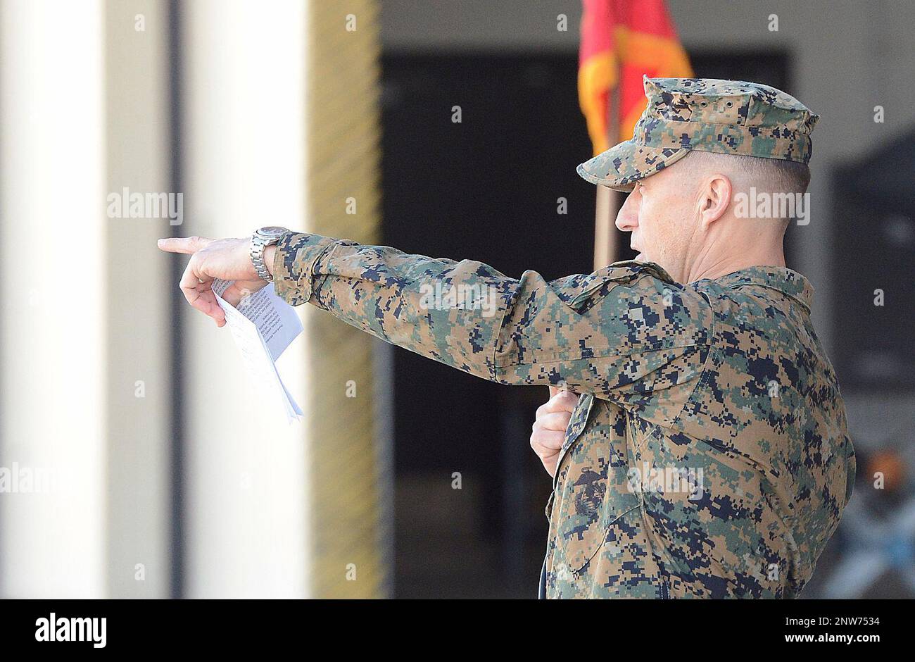 U.S. Marine Corps Lt. Col. Robb McDonald addresses Marines in Marine ...