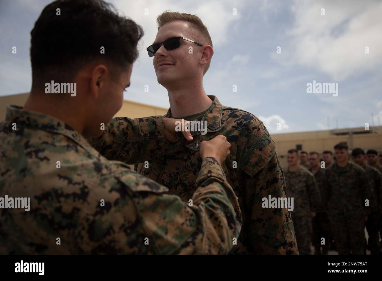 U.S. Navy HM2 Jayden Ryan, a hospital corpsman with Marine Aviation ...