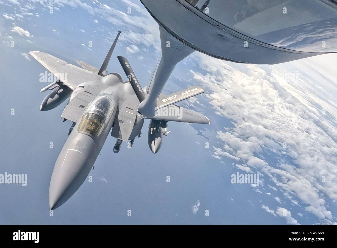 An F-15E Strike Eagle aircraft assigned to the 4th Fighter Wing ...