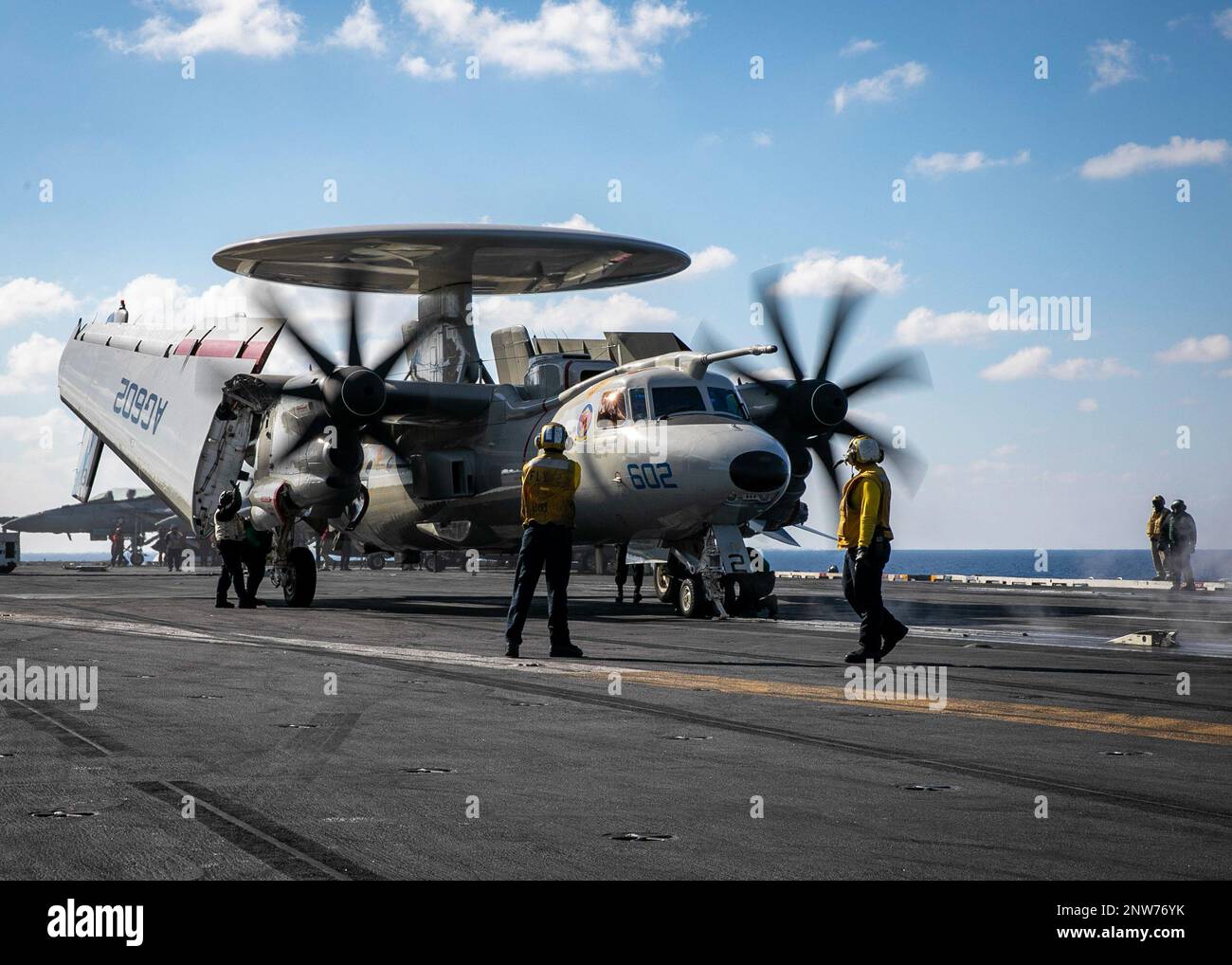 230125-N-EL850-1030 MEDITERRANEAN SEA (Jan. 25, 2023) An E2-D Hawkeye ...