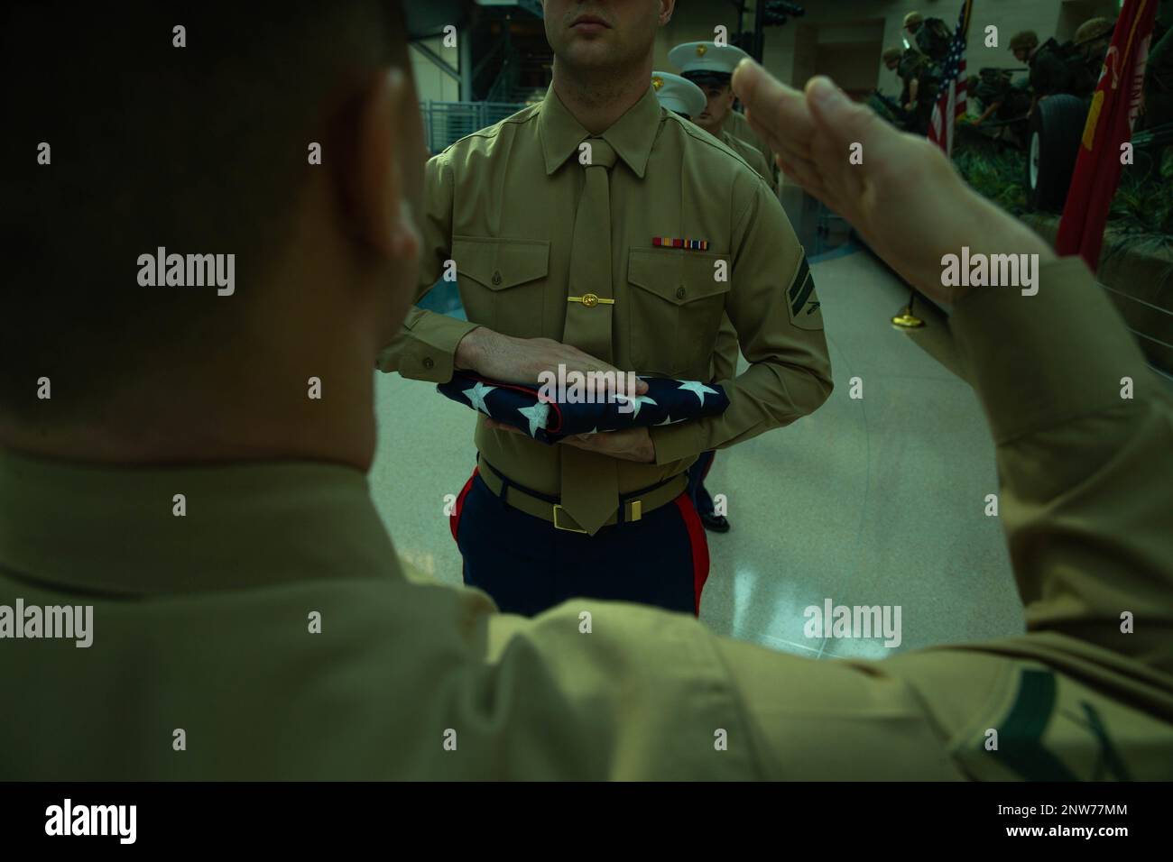 Colors to be presented to MSgt. Ralph Wright are passed his retirement ...