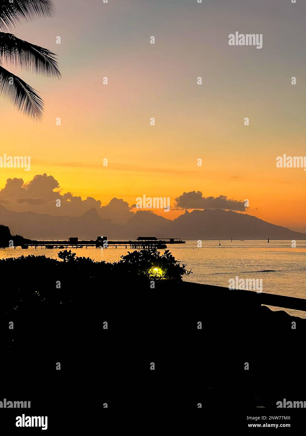 The island of Moorea is pictured from a distance, Tahiti, French ...