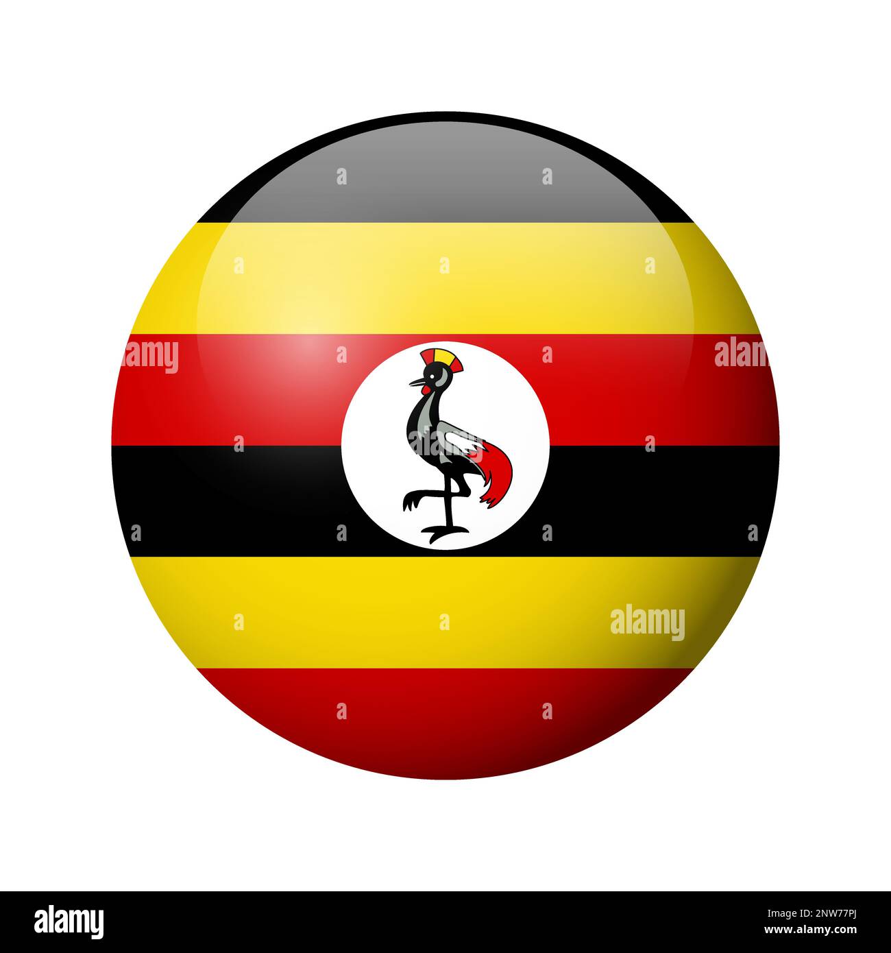 Uganda flag - glossy circle badge. Vector icon Stock Vector Image & Art ...