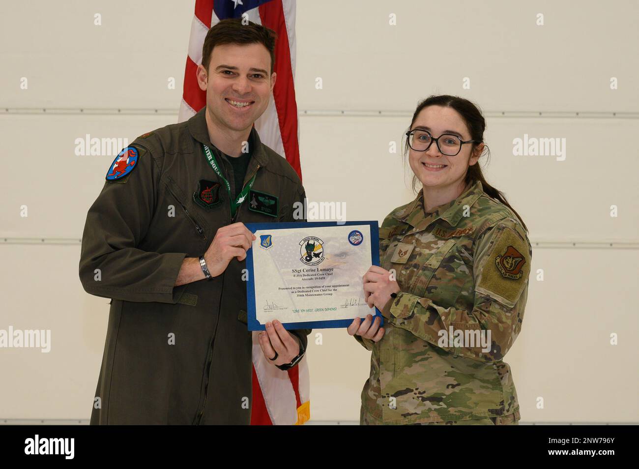 U.S. Air Force Maj. Erik Gonsalves, a 356th Fighter Squadron F-35A ...