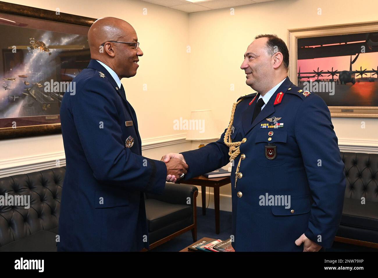Chief of Staff of the Air Force Gen. CQ Brown, Jr., greets Turkish ...