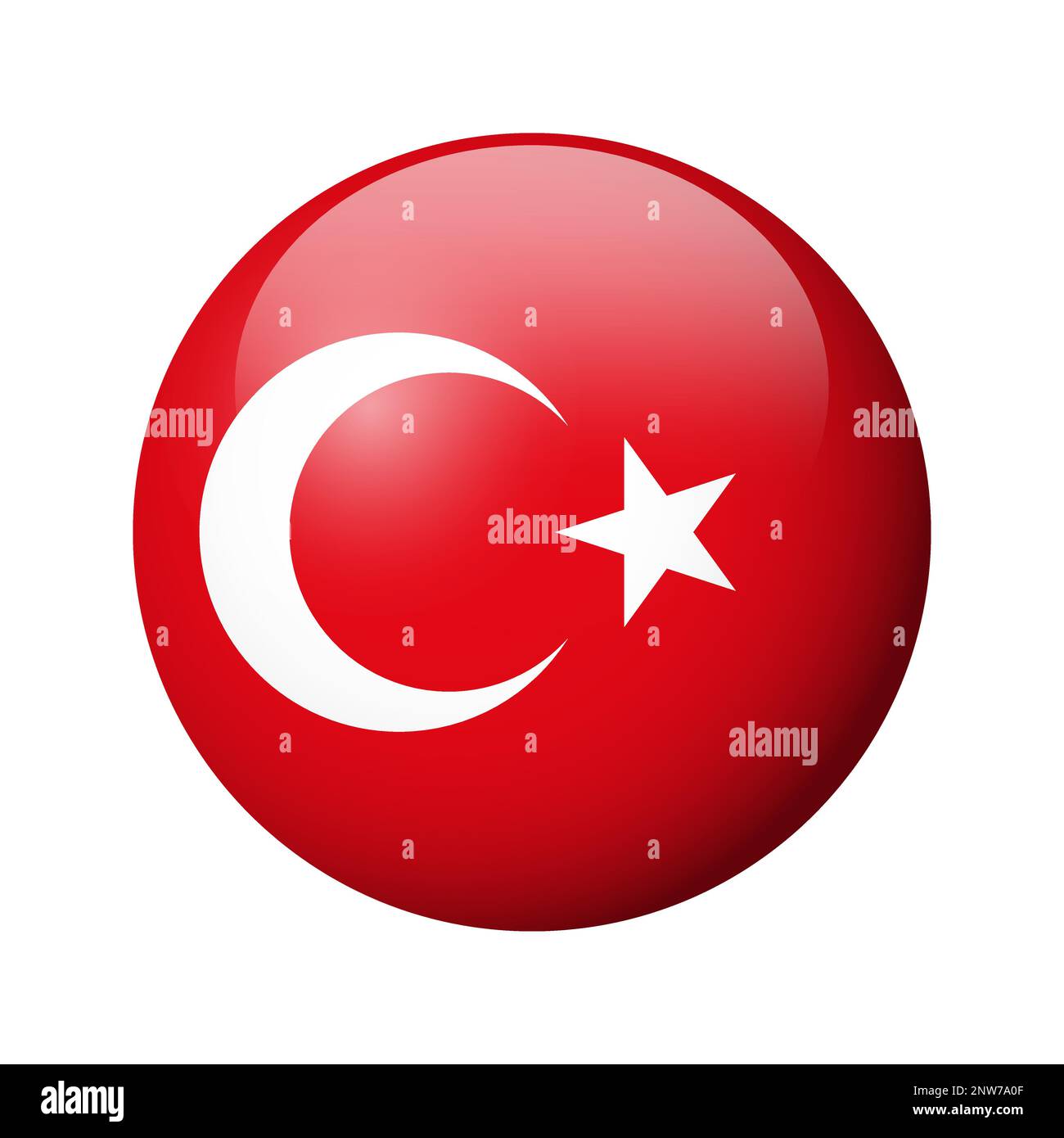 Turkey flag - glossy circle badge. Vector icon Stock Vector Image & Art ...