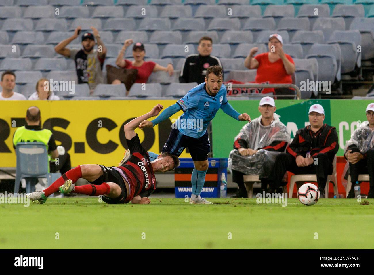SYDNEY, NSW - DECEMBER 15: Sydney FC forward Adam Le Fondre (9) gets past Western Sydney ...