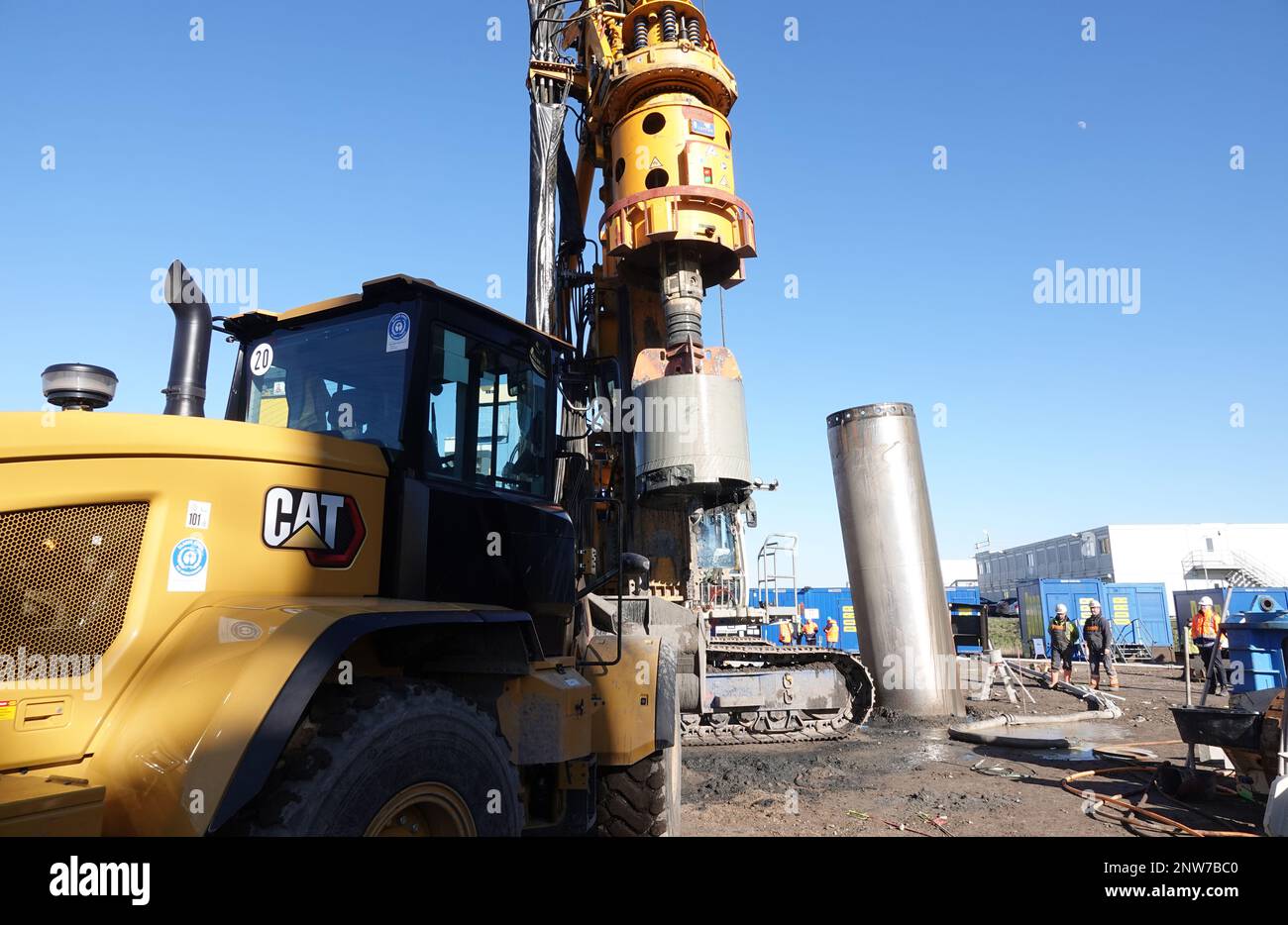 Hamburg, Germany. 28th Feb, 2023. A rotary drilling rig bores into the ...