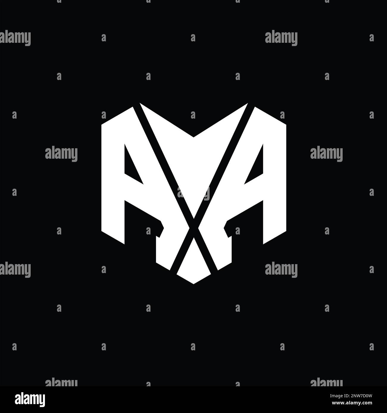 AA Logo monogram abstract hexagon shape vector images design template ...