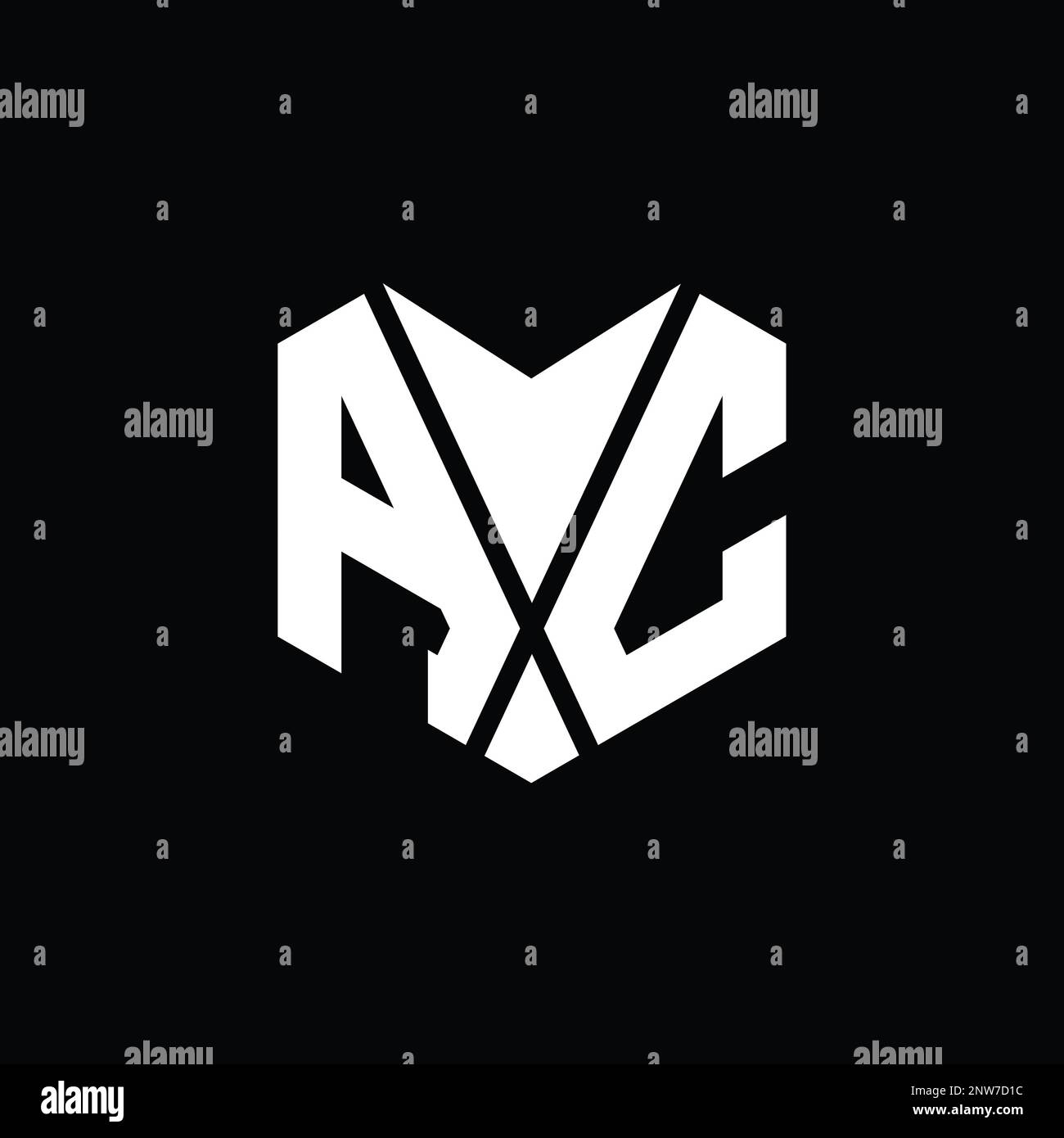 AC Logo monogram abstract hexagon shape vector images design template ...