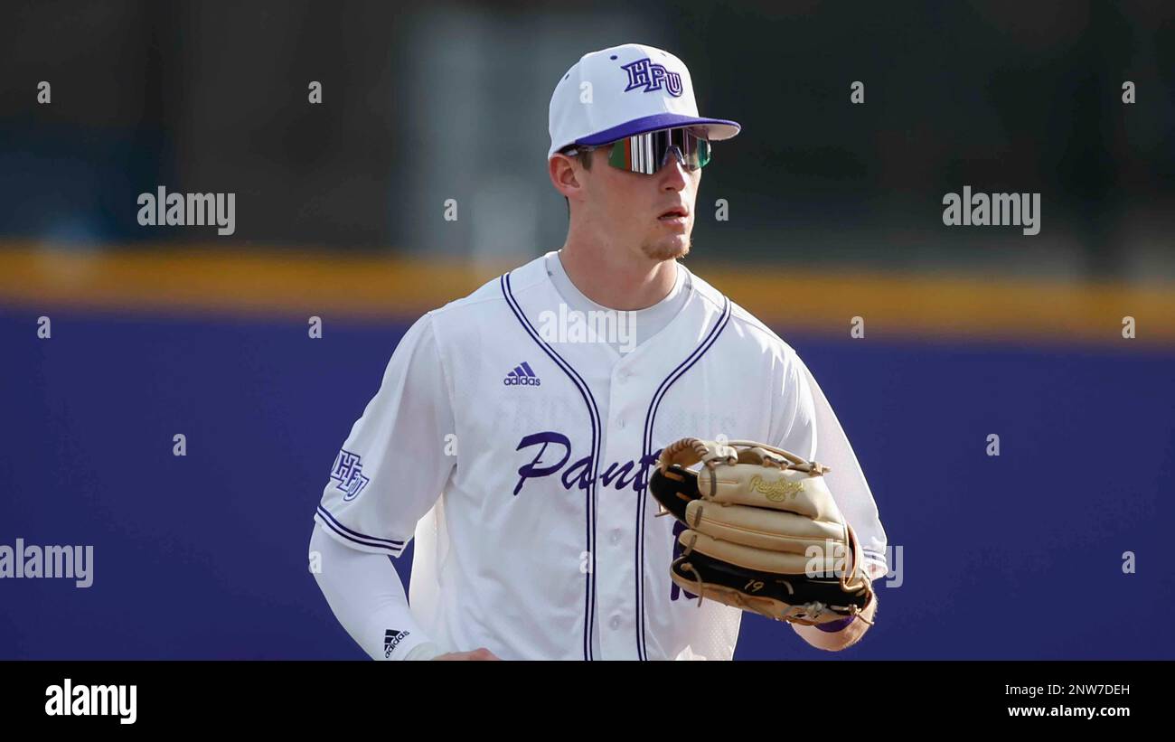 High Point infielder Brett Ahalt runs across the field during an NCAA ...