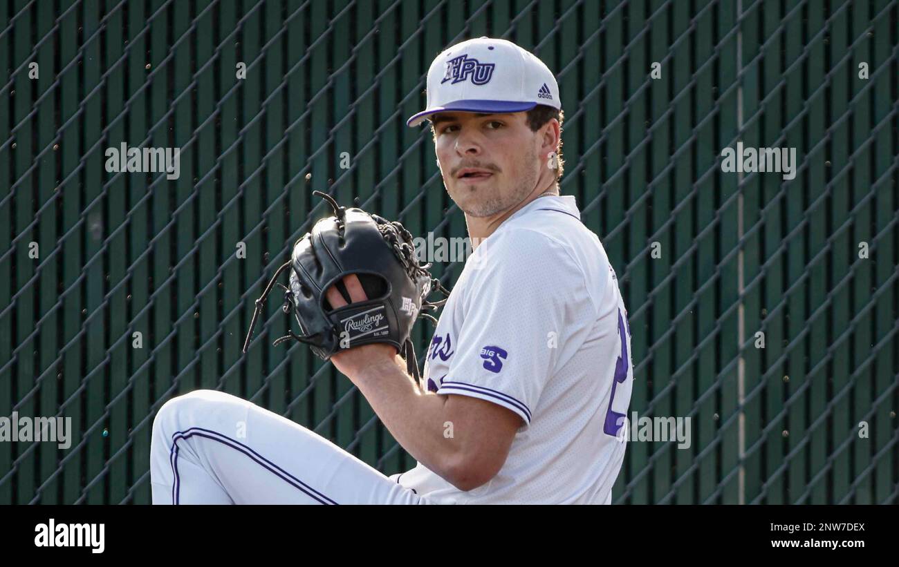 High Point pitcher David Keith throws in the bull pen before an NCAA ...