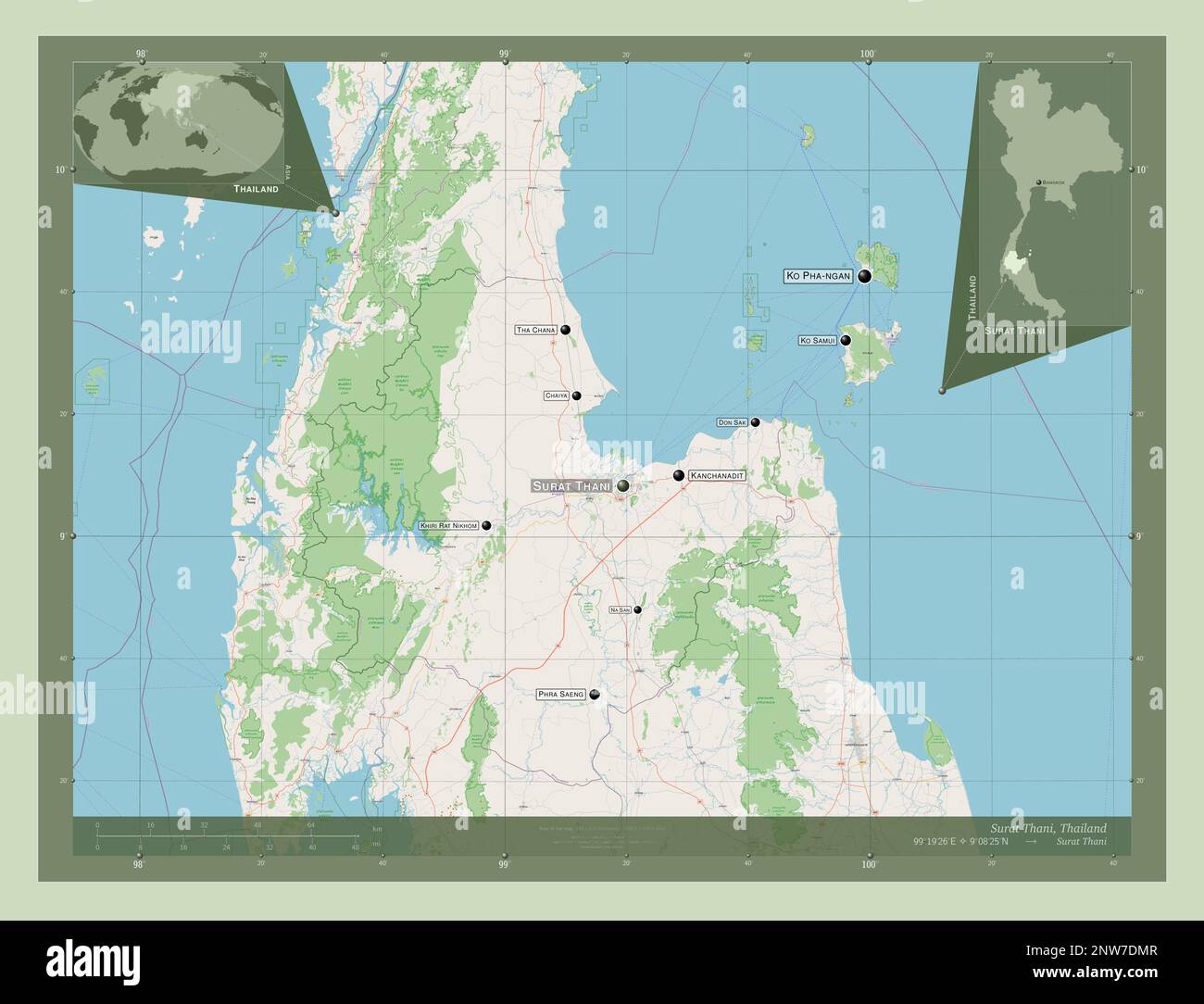 Surat thani outline map hi-res stock photography and images - Alamy