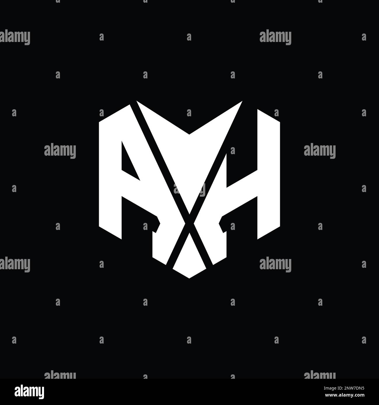 AH Logo monogram abstract hexagon shape vector images design template ...