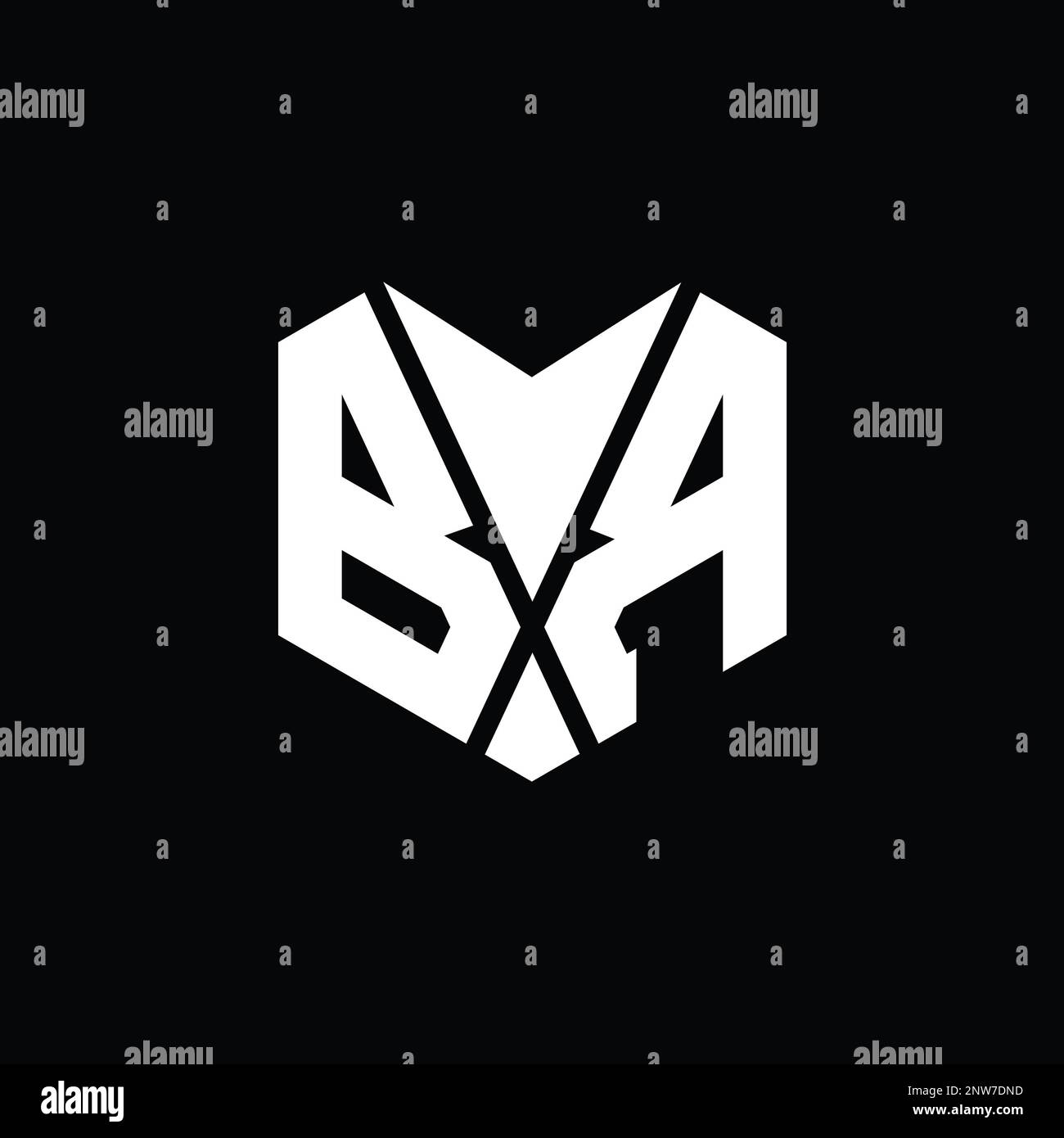 BR Logo monogram abstract hexagon shape vector images design template ...