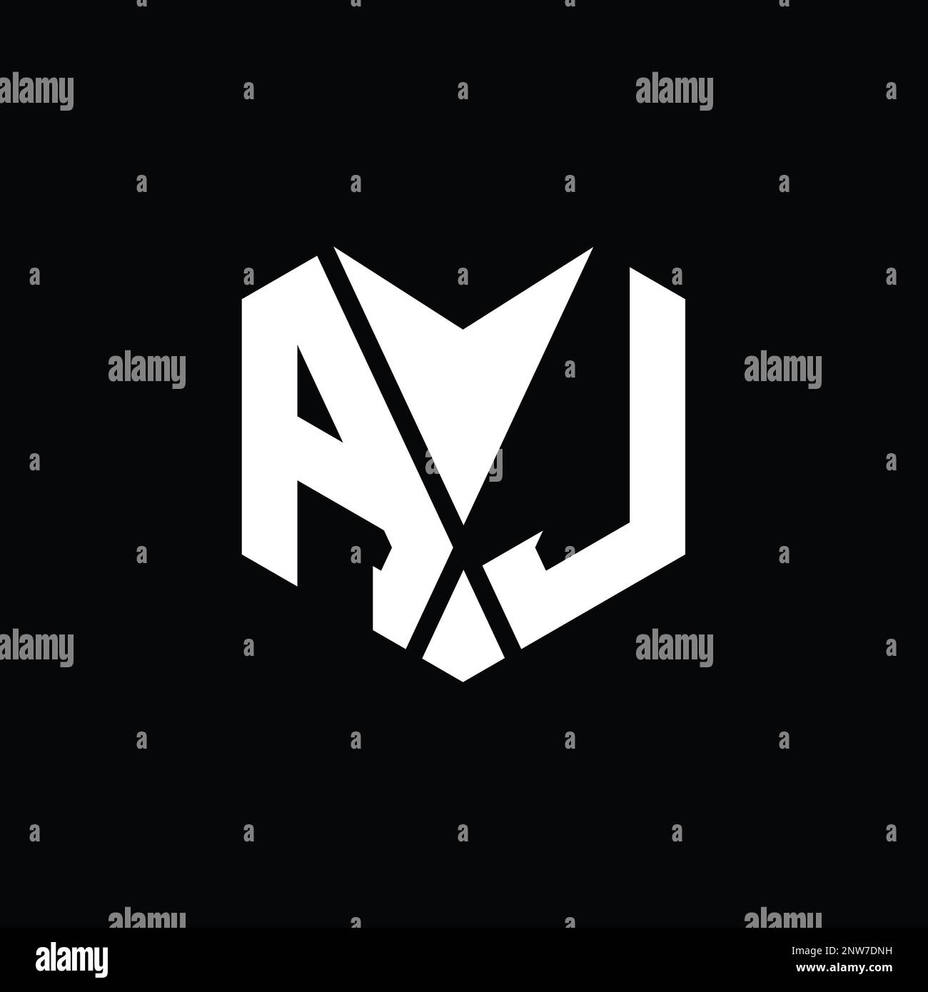 AJ Logo monogram abstract hexagon shape vector images design template ...