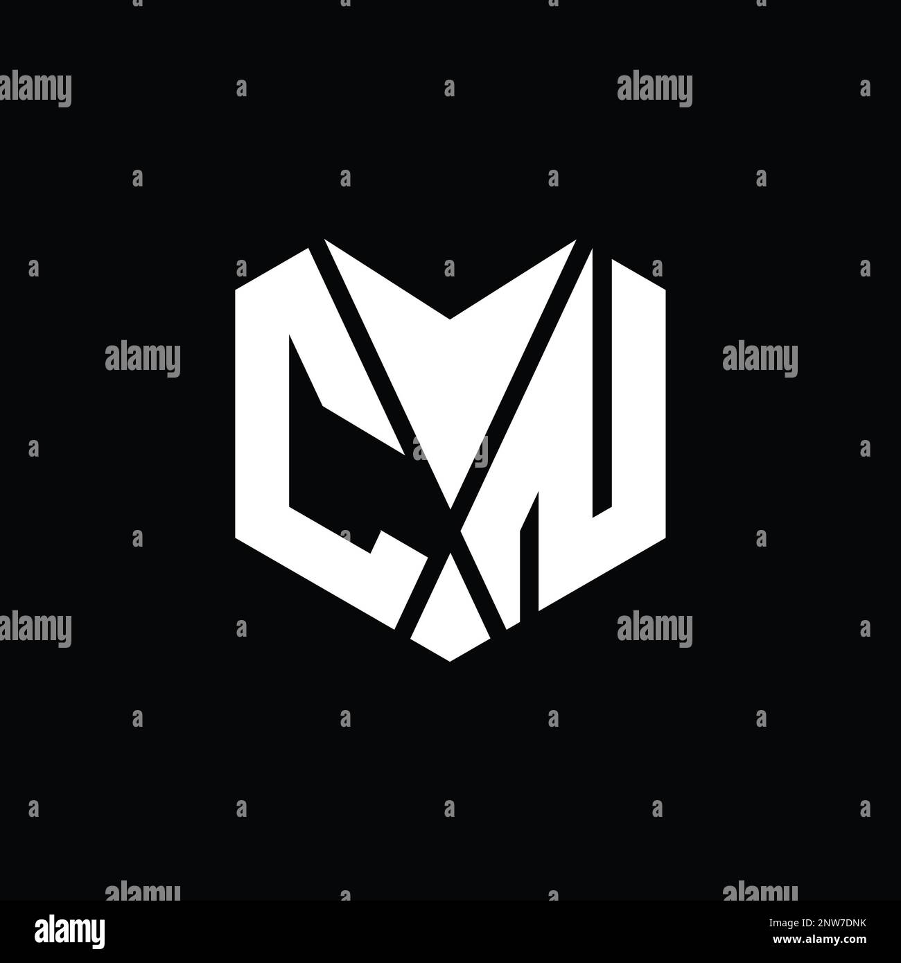 CN Logo monogram abstract hexagon shape vector images design template Stock Photo - Alamy