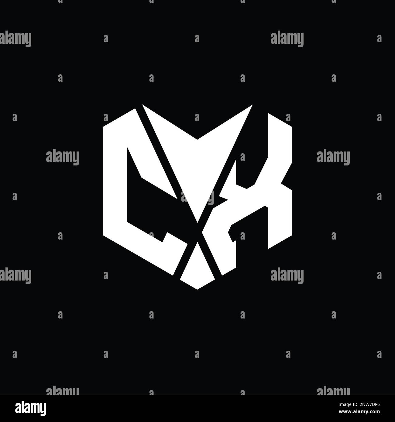CX Logo monogram abstract hexagon shape vector images design template ...