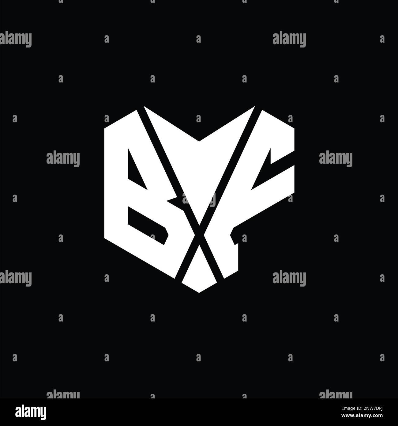 BF Logo monogram abstract hexagon shape vector images design template ...