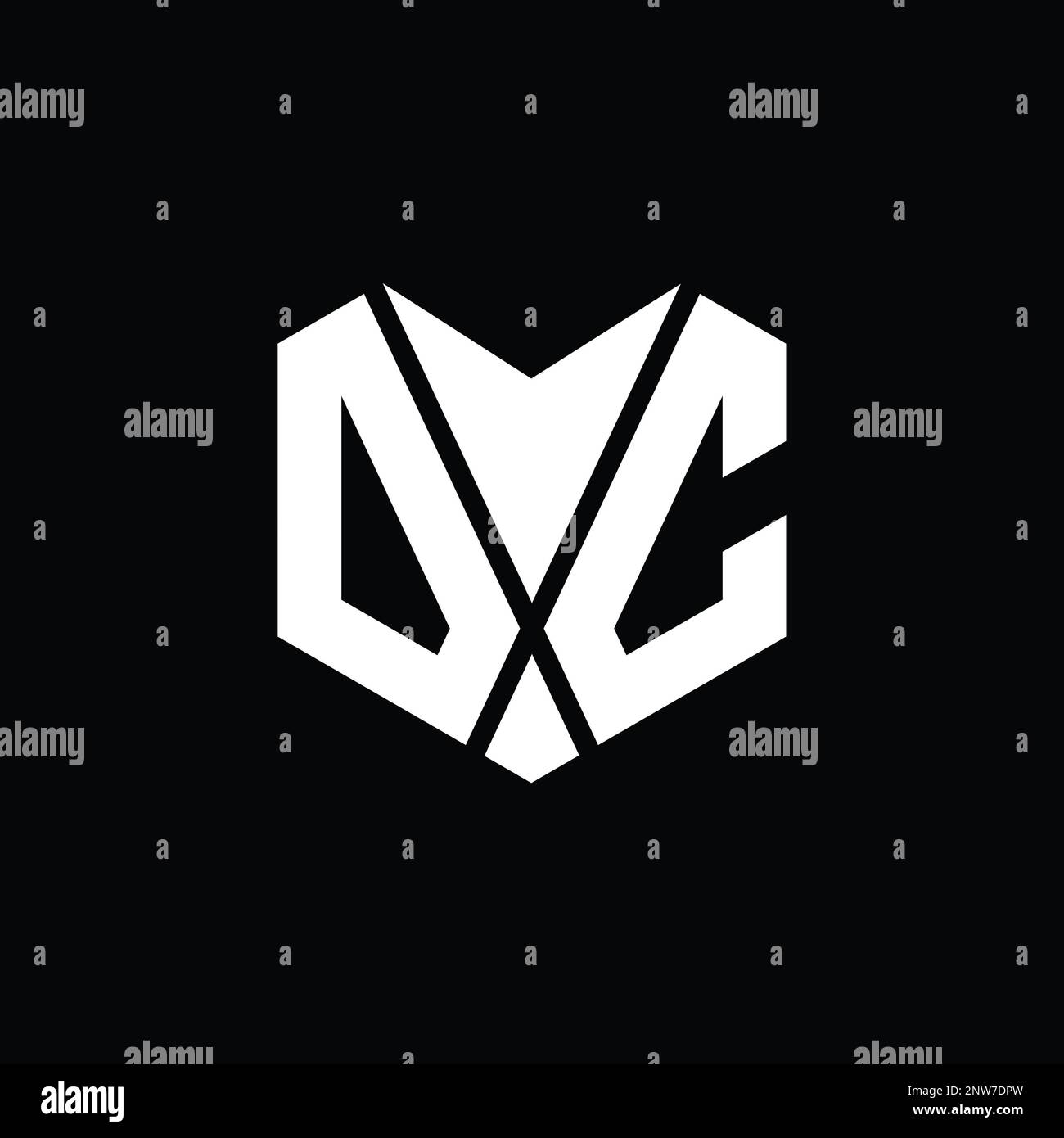 DC Logo monogram abstract hexagon shape vector images design template ...