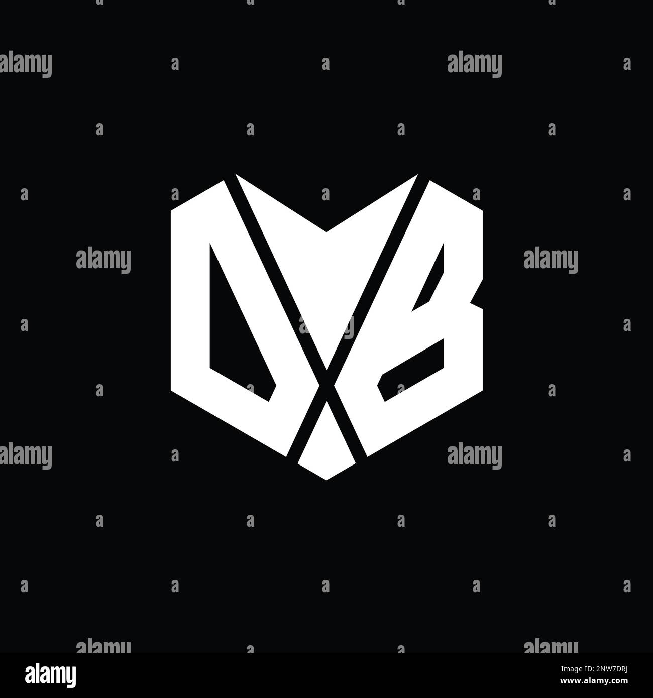 DB Logo monogram abstract hexagon shape vector images design template ...